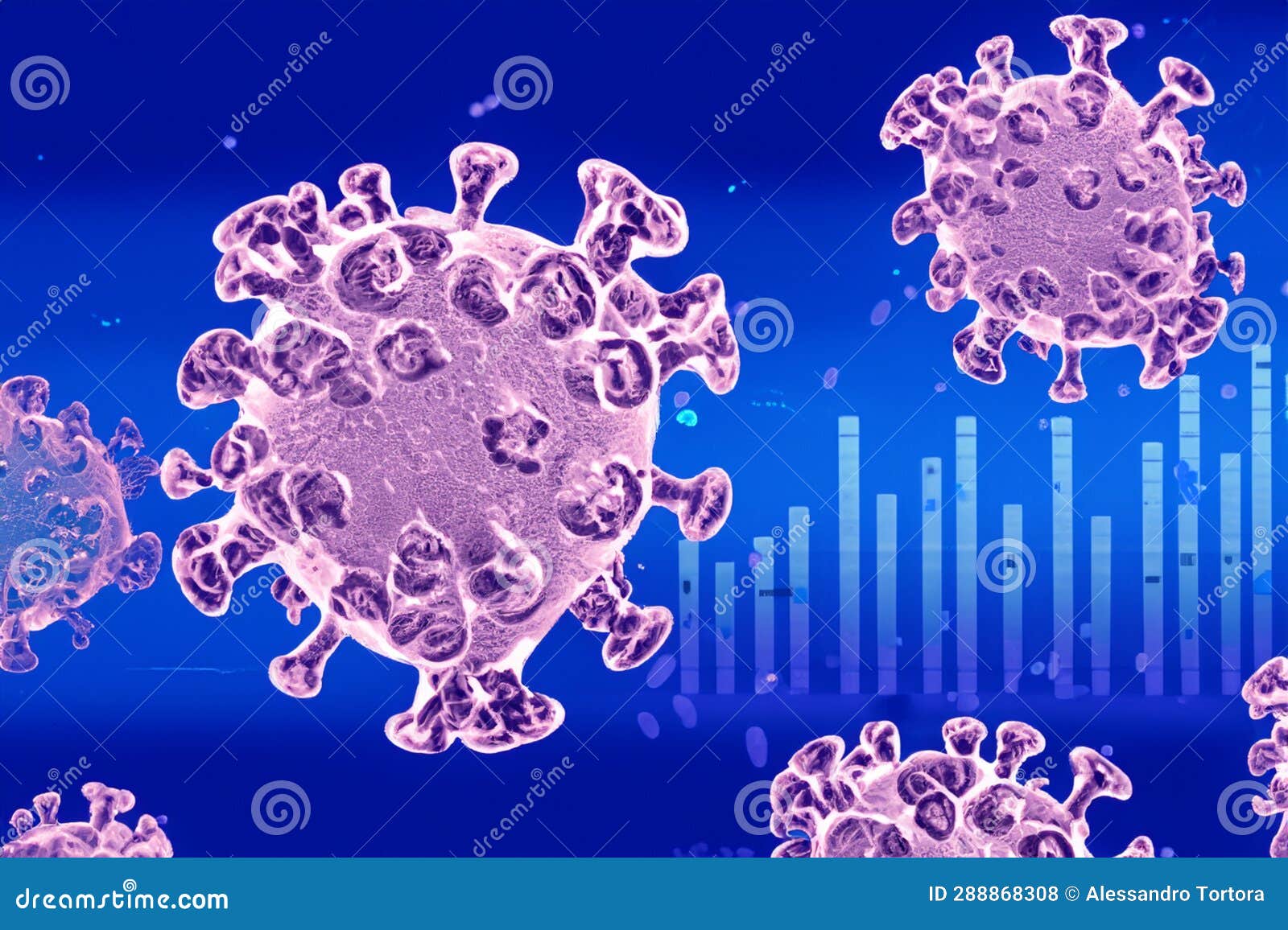 Generic Virus Cell Seen Under a Microscope, Floating in the Fluid of a ...