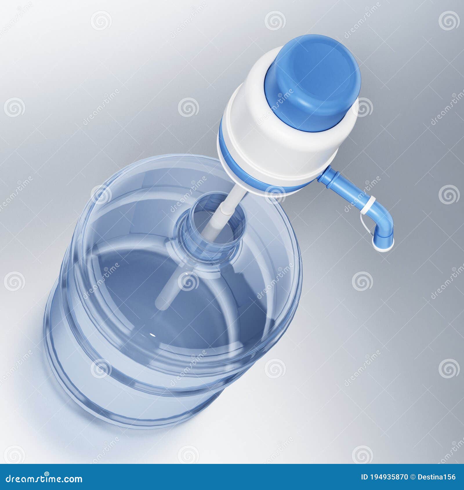 Generic Water Container and Pump. 3D Illustration Stock Illustration ...