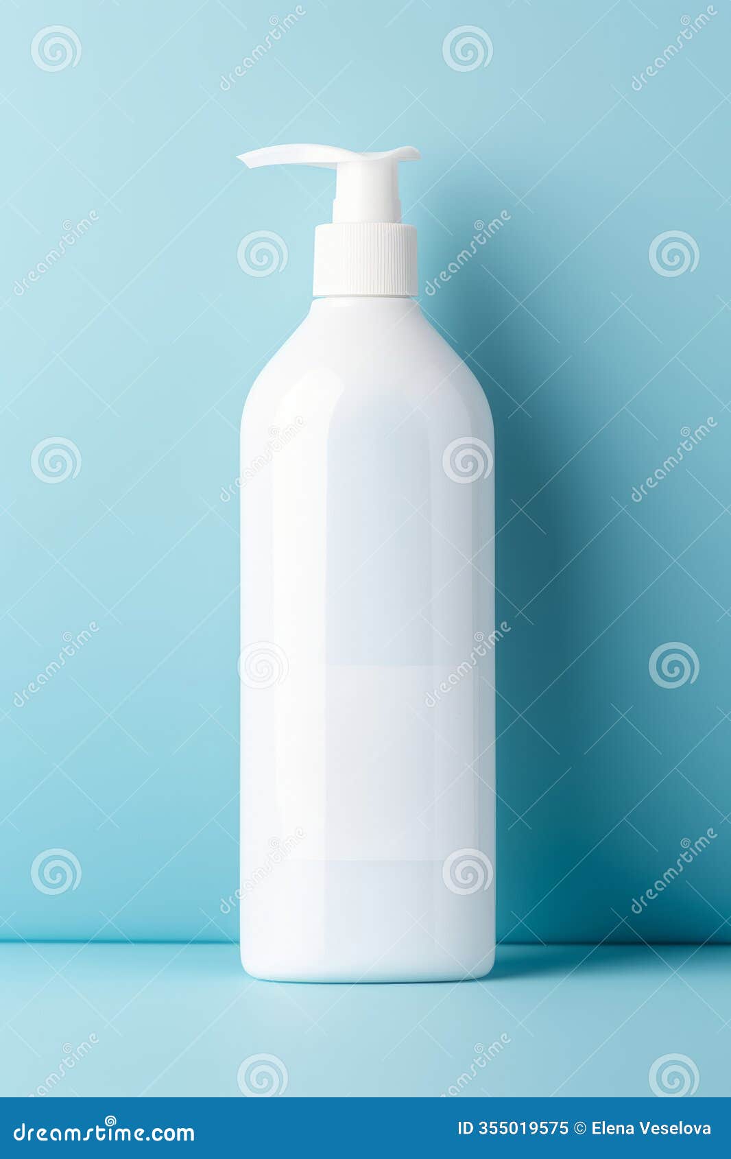 Blank White Lotion Pump Bottle on Blue Background Stock Image - Image ...