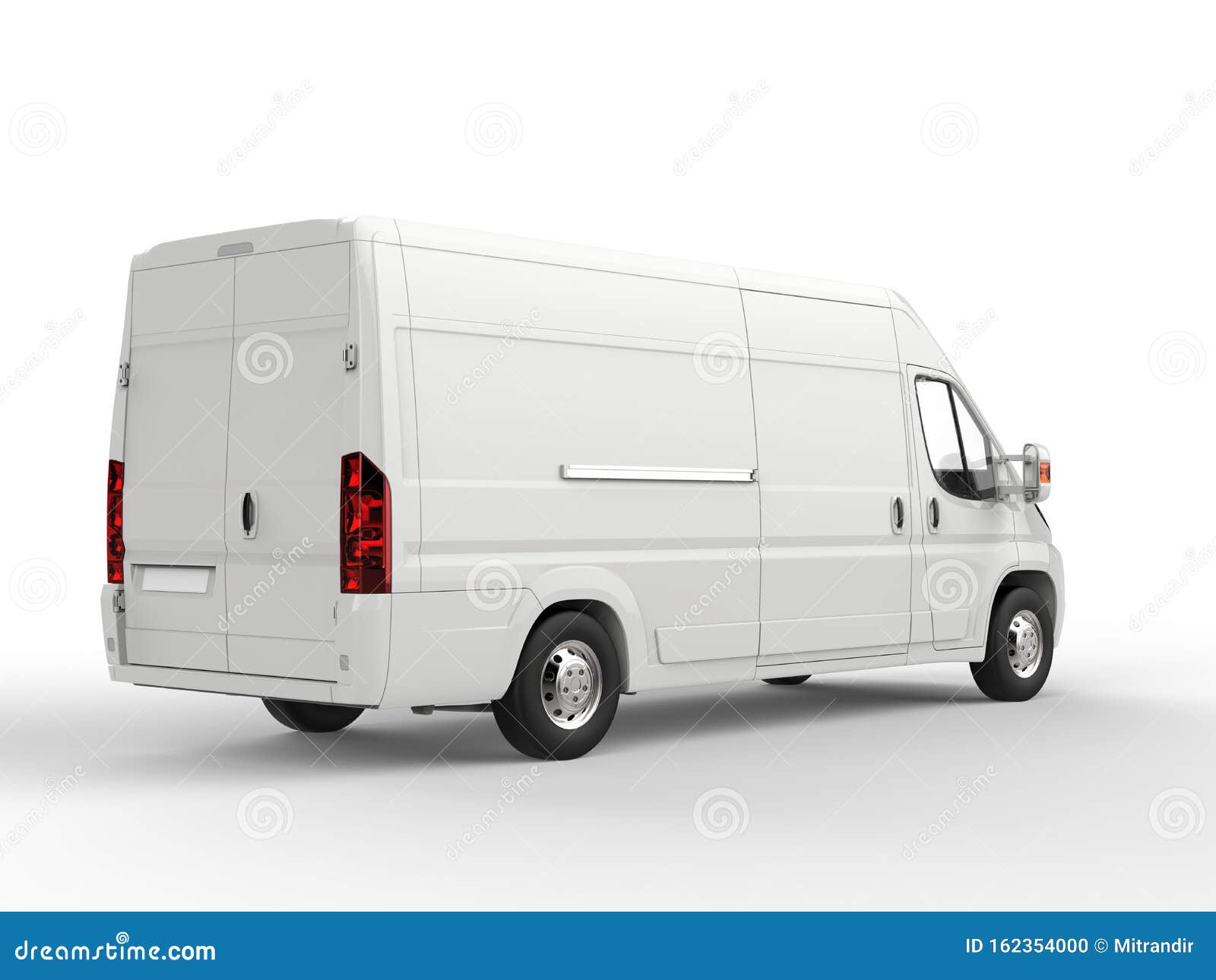 Generic White Van - Rear View Stock Illustration - Illustration of ...