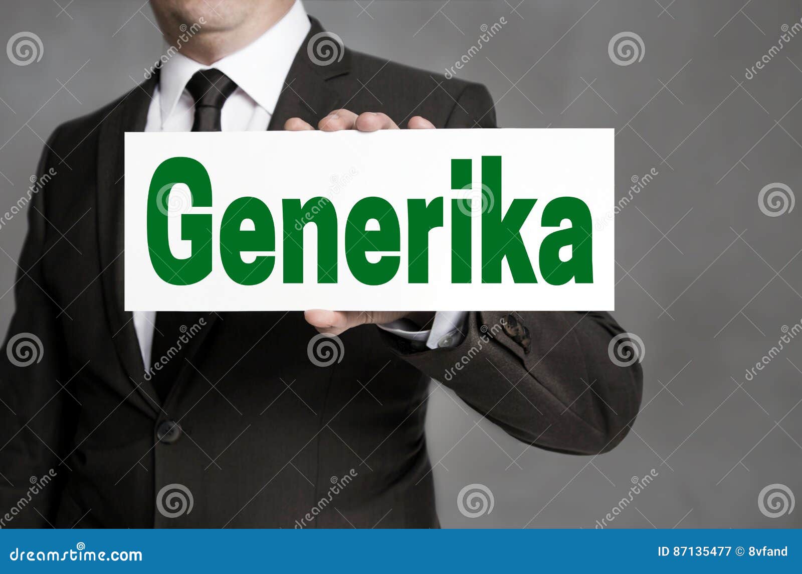 Generika in German Generic Label is Held by Businessman Stock Image ...