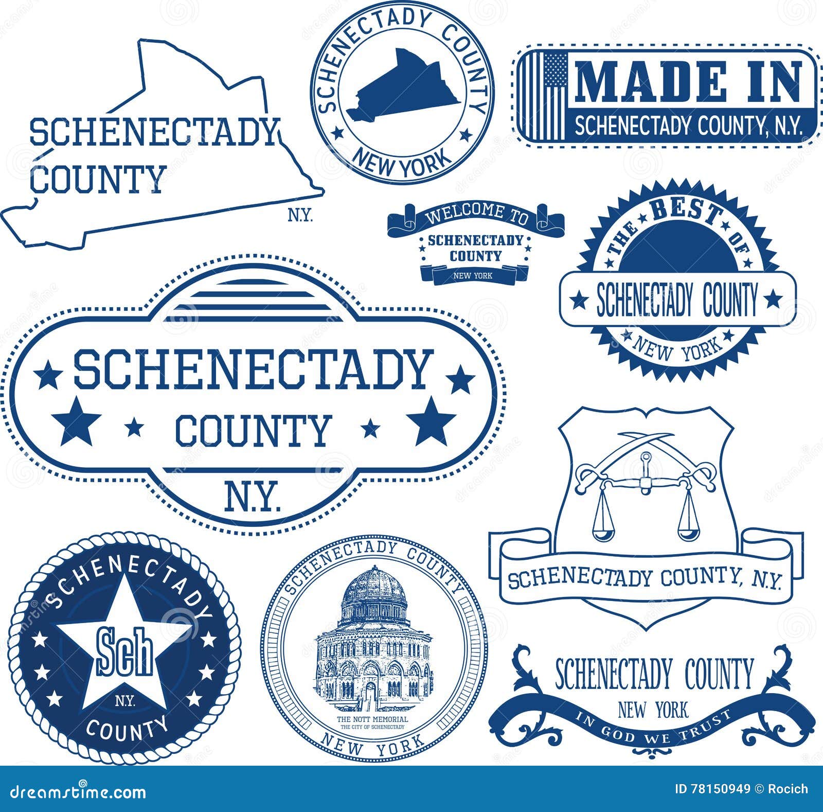 Generische Stempel Und Zeichen Von Schenectady County, NY Vektor ...