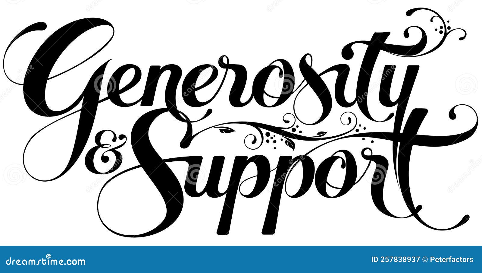 Generosity & Support - Custom Calligraphy Text Stock Vector ...