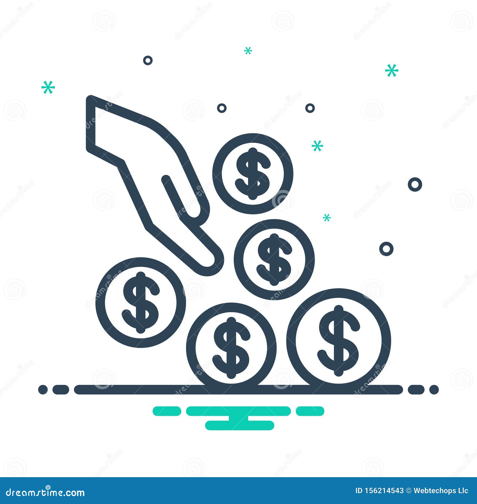 Black Mix Icon for Generous, Prodigal and Lenient Stock Vector ...