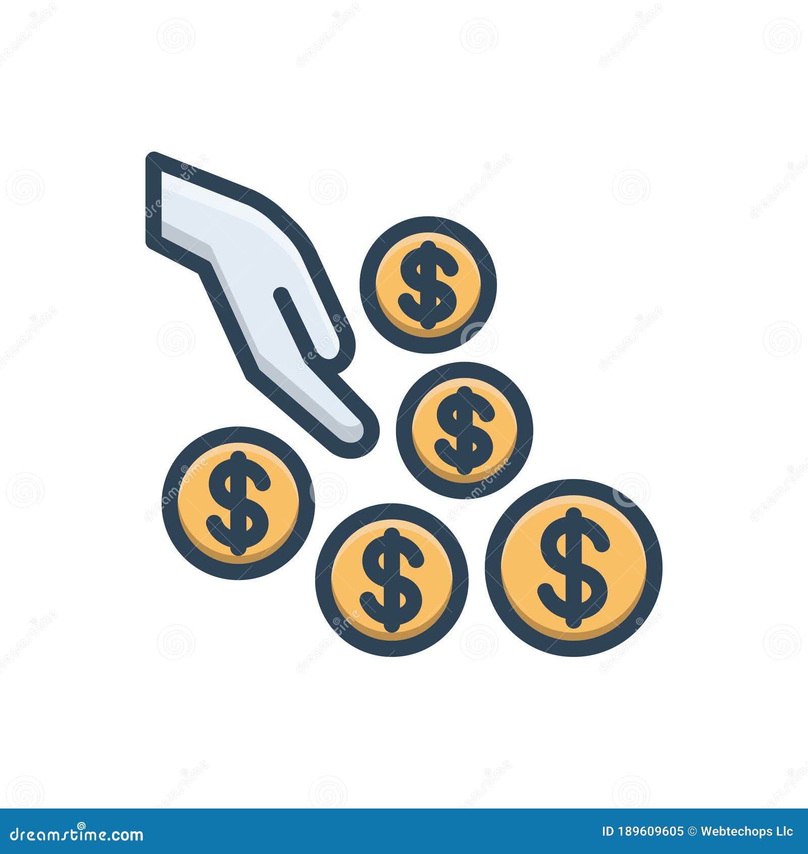 Color Illustration Icon for Generous, Prodigal and Lenient Stock ...