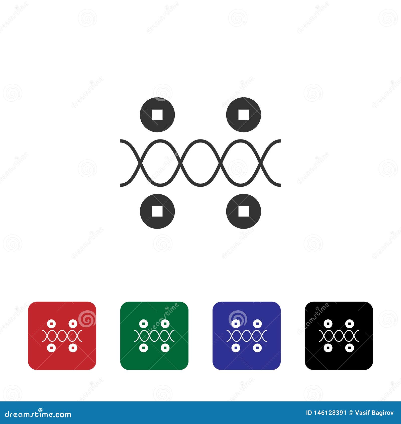 Genes, Genetics Gold Icon. Vector Illustration Of Golden Particle ...