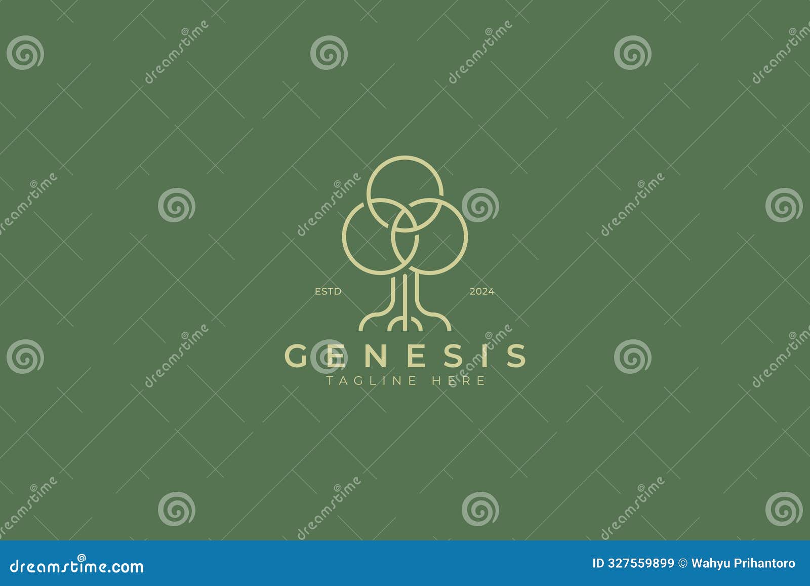 Oak Tree Genesis Logo with 3 Circle Shape Leaf Meditation Spiritual ...