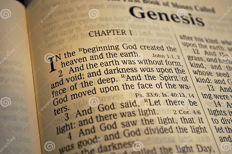 Genesis Chapter One stock image. Image of moses, paper - 54128375