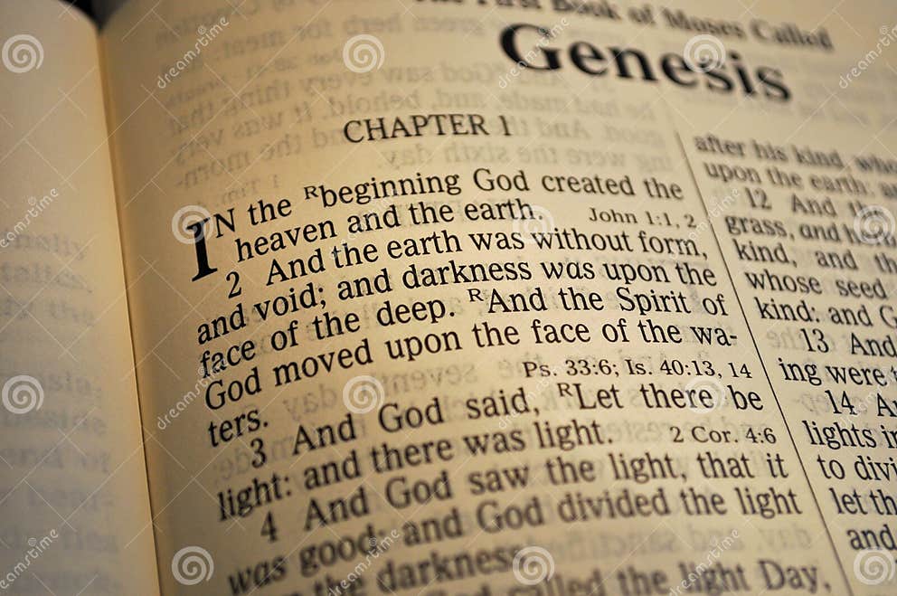 Genesis Chapter One stock image. Image of moses, paper - 54128375