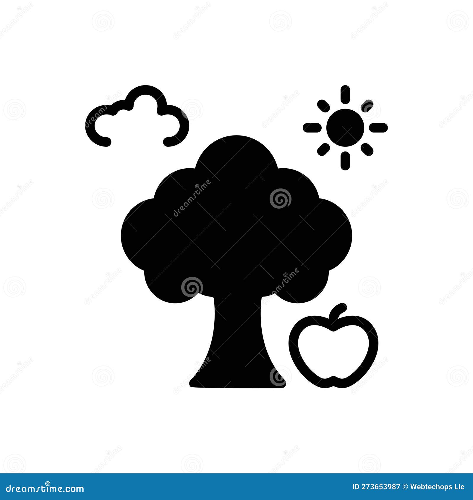 Black Solid Icon for Genesis, Origin and Fruit Stock Vector ...