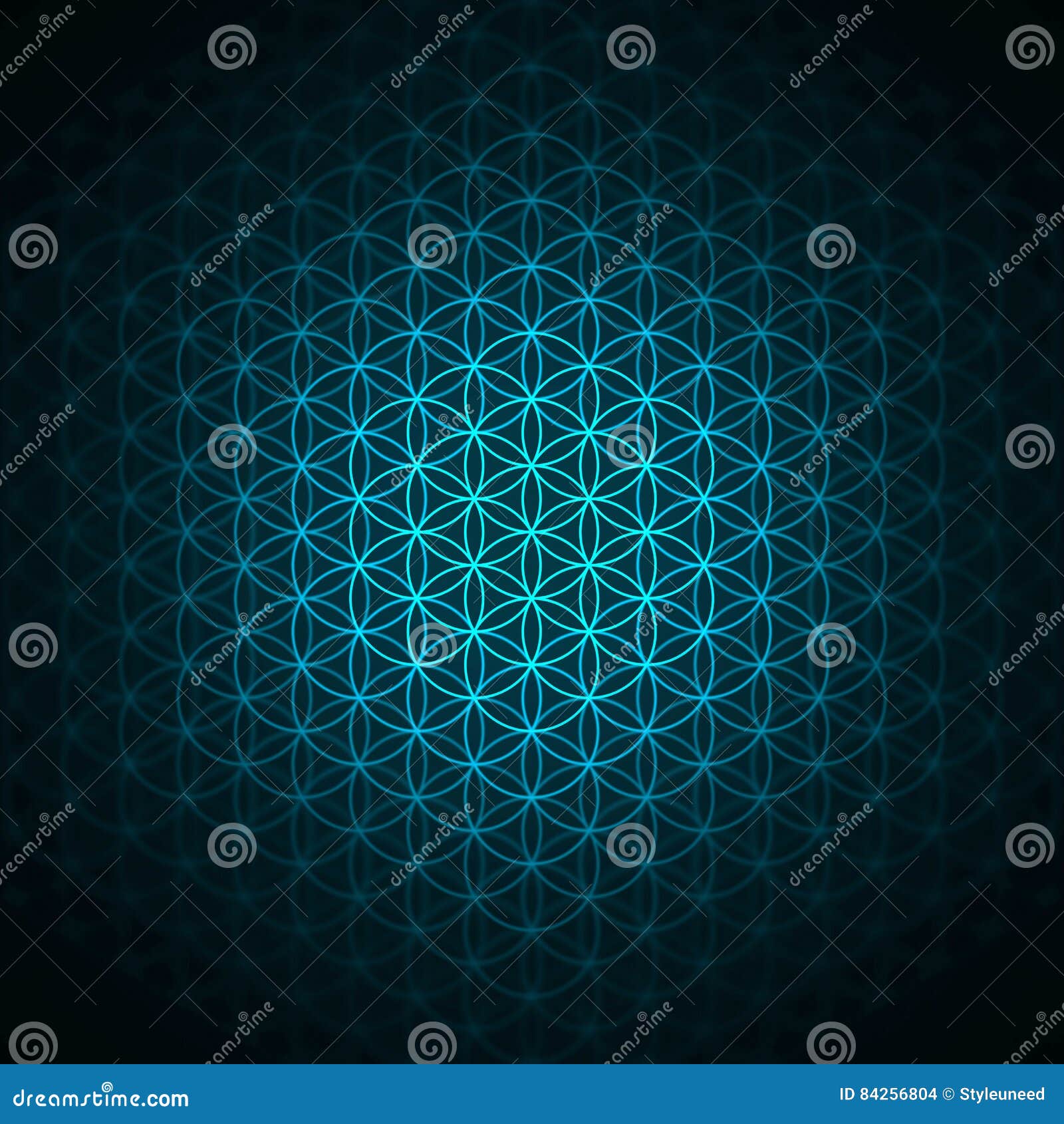 Genesis Pattern - the Flower of Life Blue Stock Illustration ...