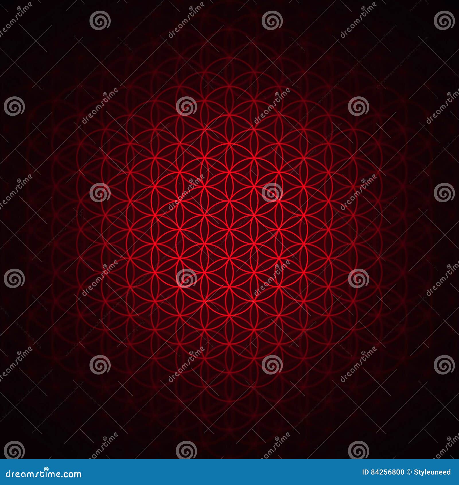 Genesis Pattern - the Flower of Life Red Stock Illustration ...
