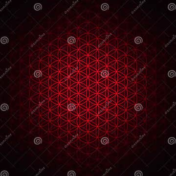 Genesis Pattern - the Flower of Life Red Stock Illustration ...