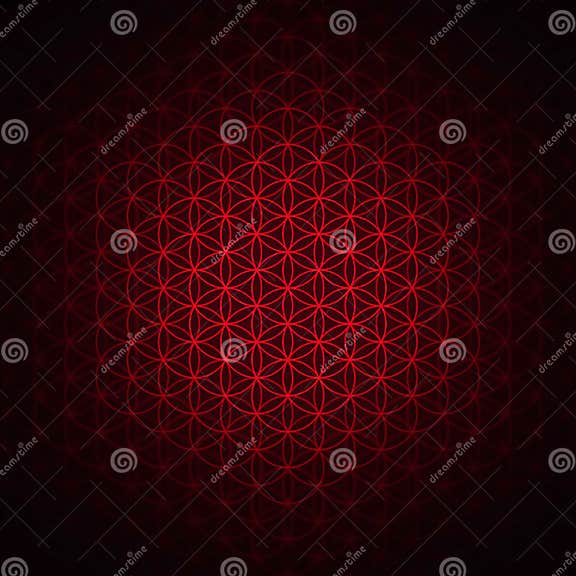 Genesis Pattern - the Flower of Life Red Stock Illustration ...