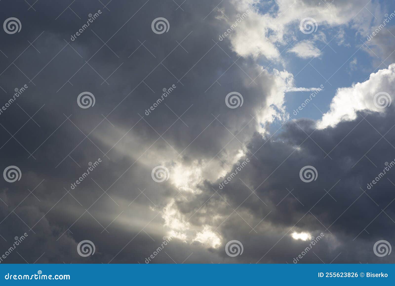 Genesis - Sun Rays Coming through the Clouds Stock Photo - Image of ...