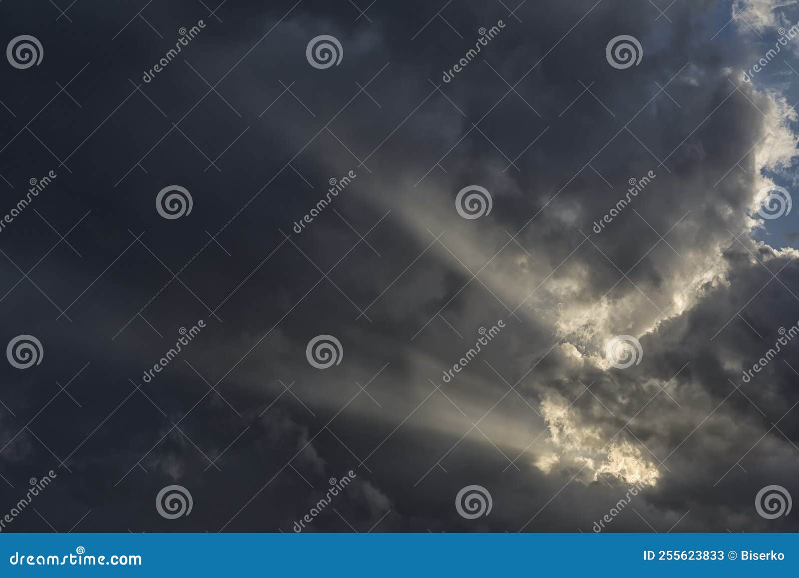 Genesis - Sun Rays Coming through the Clouds Stock Image - Image of ...