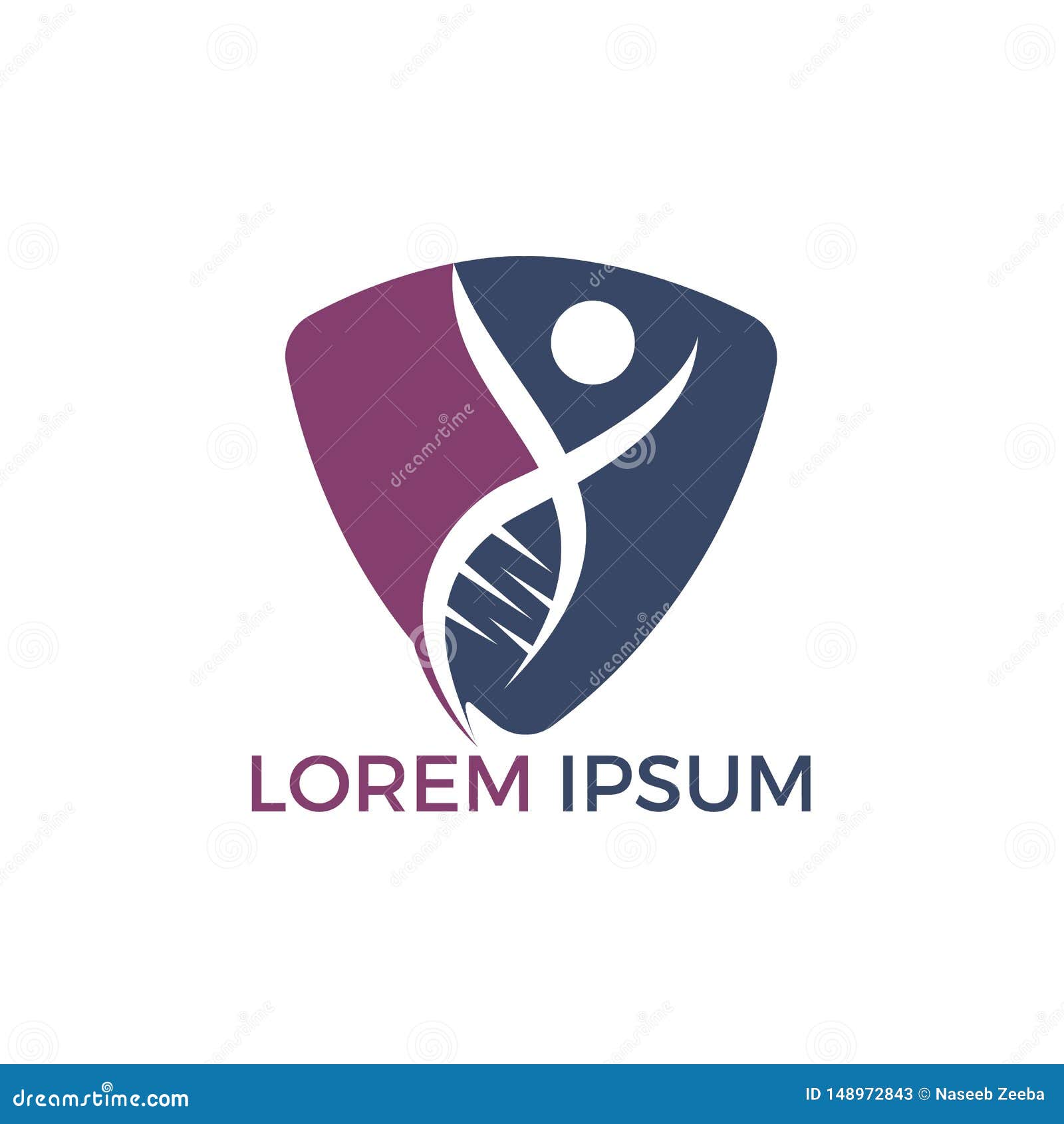 Human DNA and Genetic Logo Design. Stock Vector - Illustration of ...