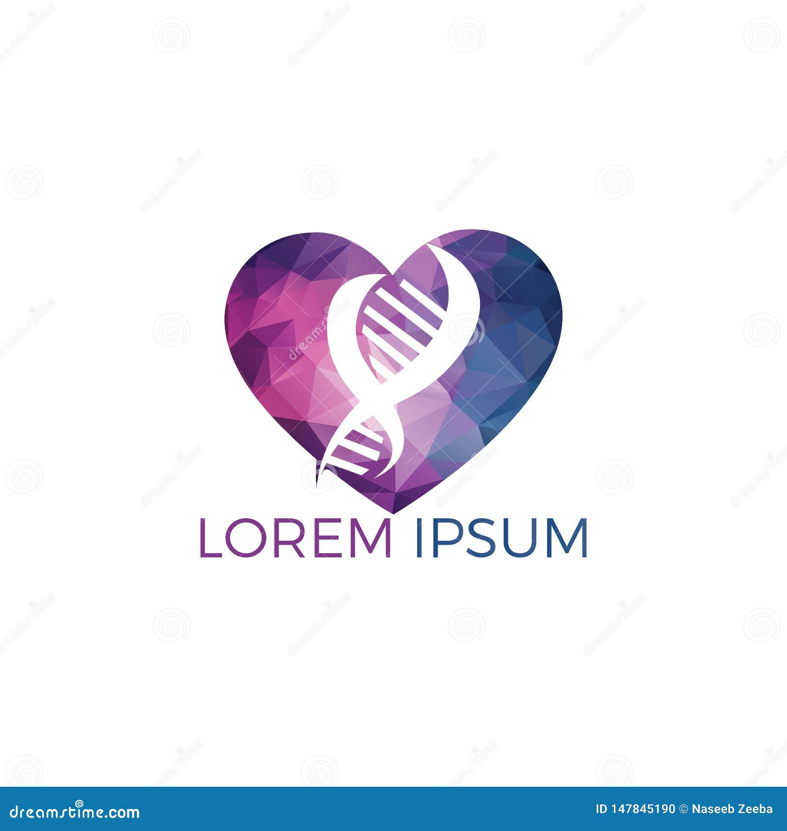 Science Genetics and Heart Vector Logo Design. Stock Vector ...