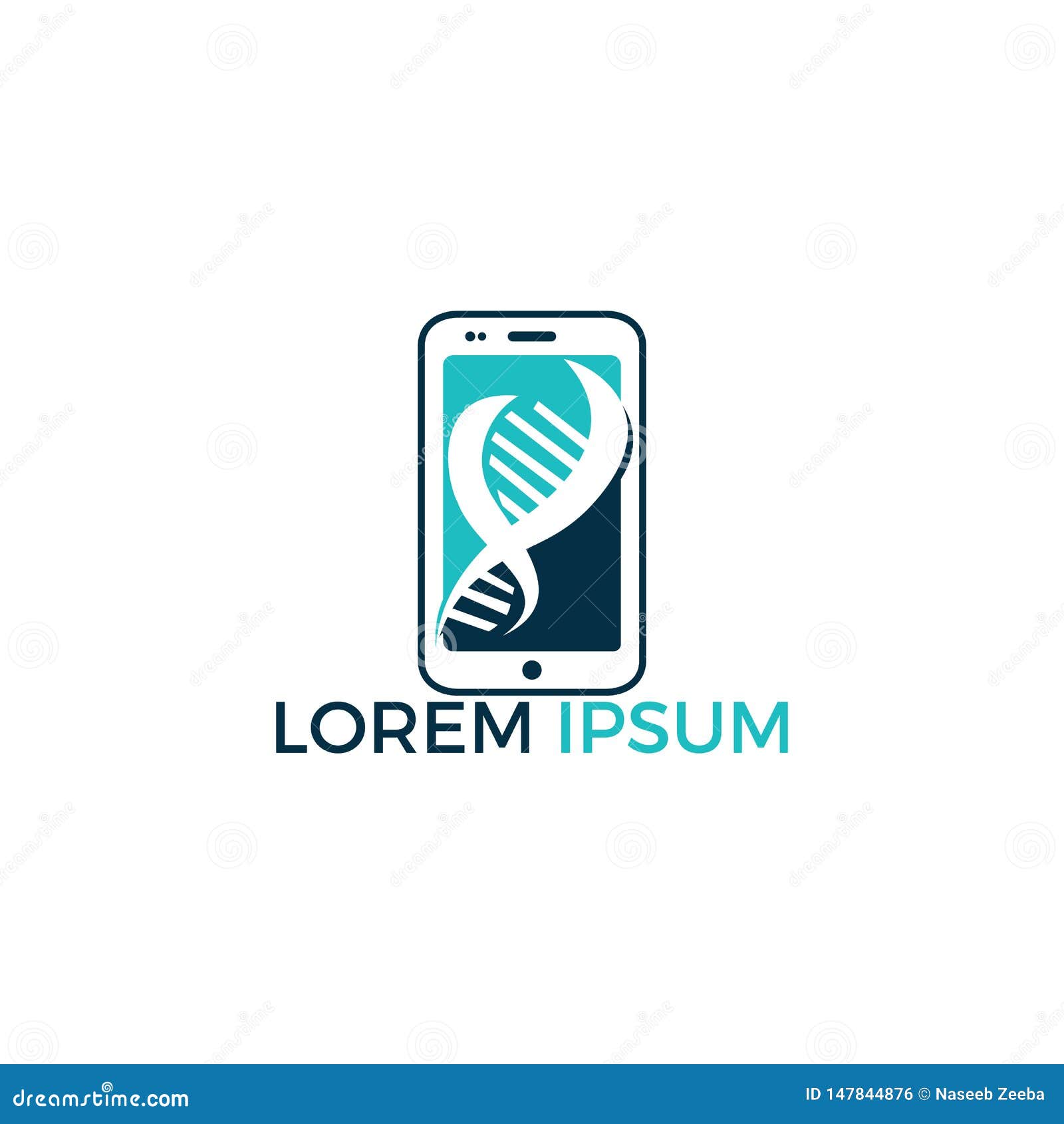 Science Genetics Mobile App Vector Logo Design. Stock Vector ...