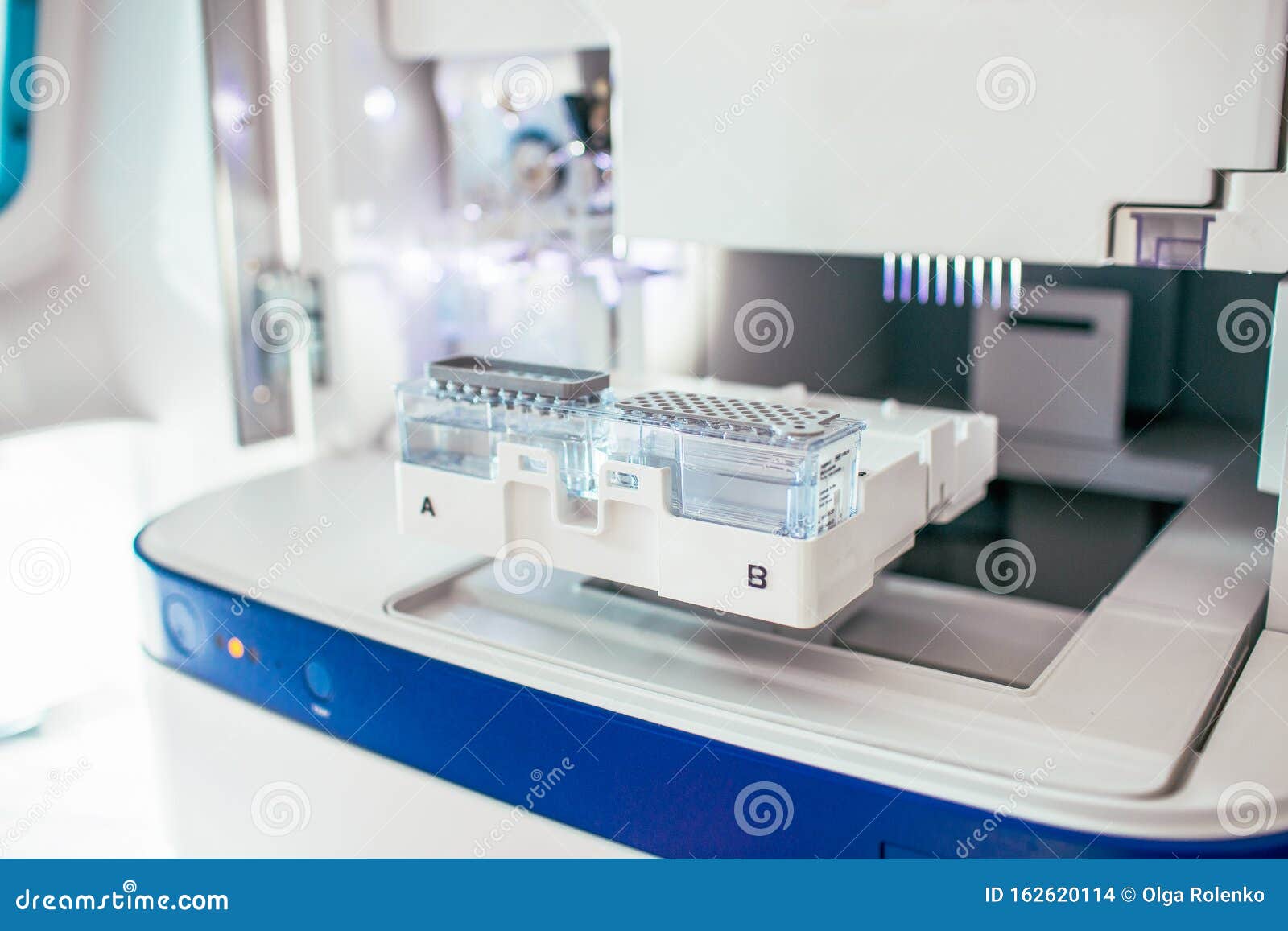 Genetic Analyzator Machine with Blood Genetic Material Samples in Bio ...
