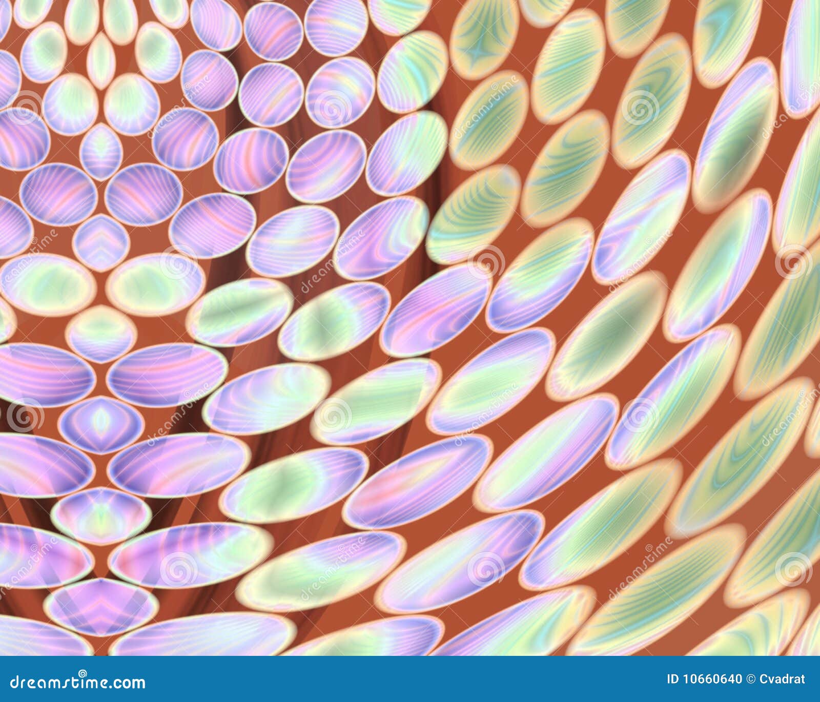 Genetic Art Bowl of Discs Orange Violet and Green Stock Illustration ...