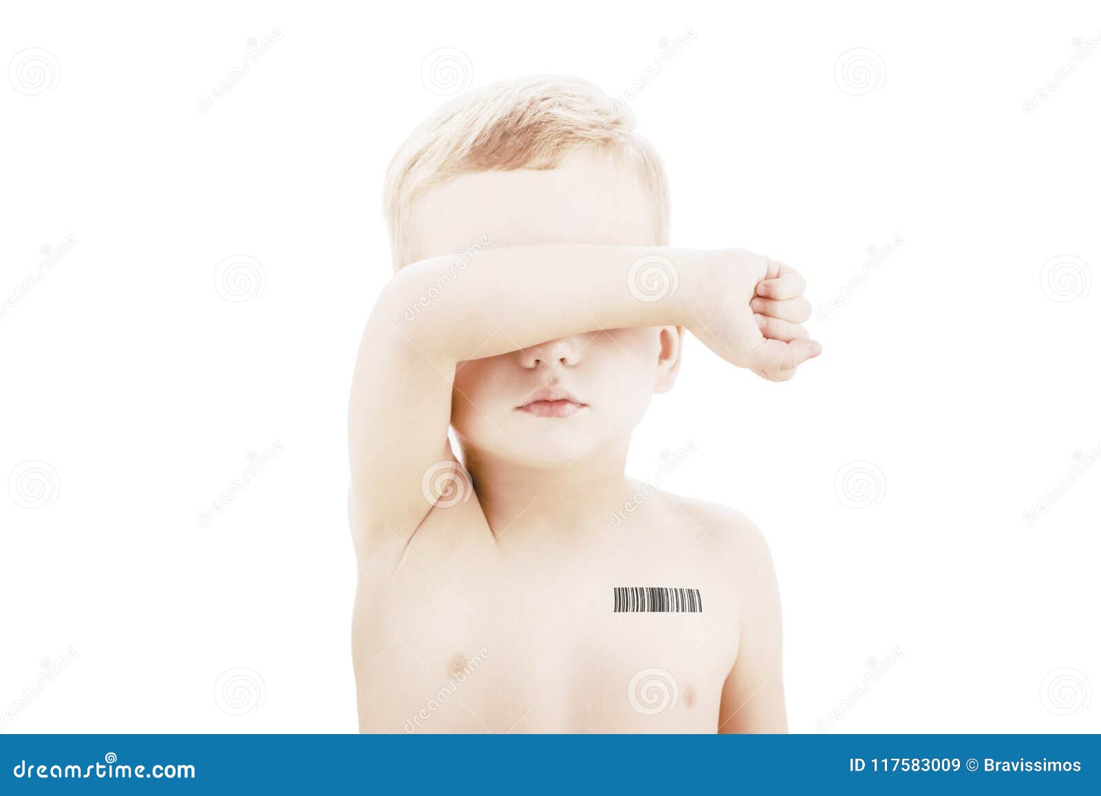 Genetic Clone Concept. Child with Bar Code Stock Image - Image of clone ...