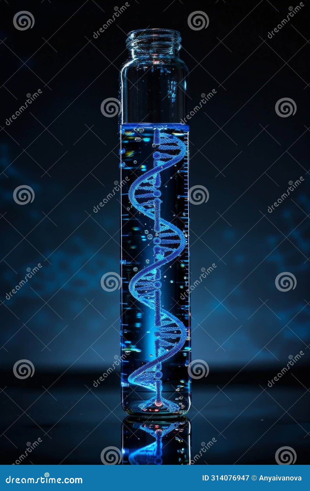 Genetic Code in Blue Vial stock image. Image of life - 314076947