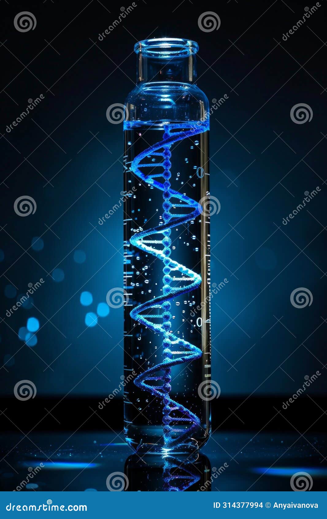 Genetic Code in Blue Vial stock photo. Image of research - 314377994