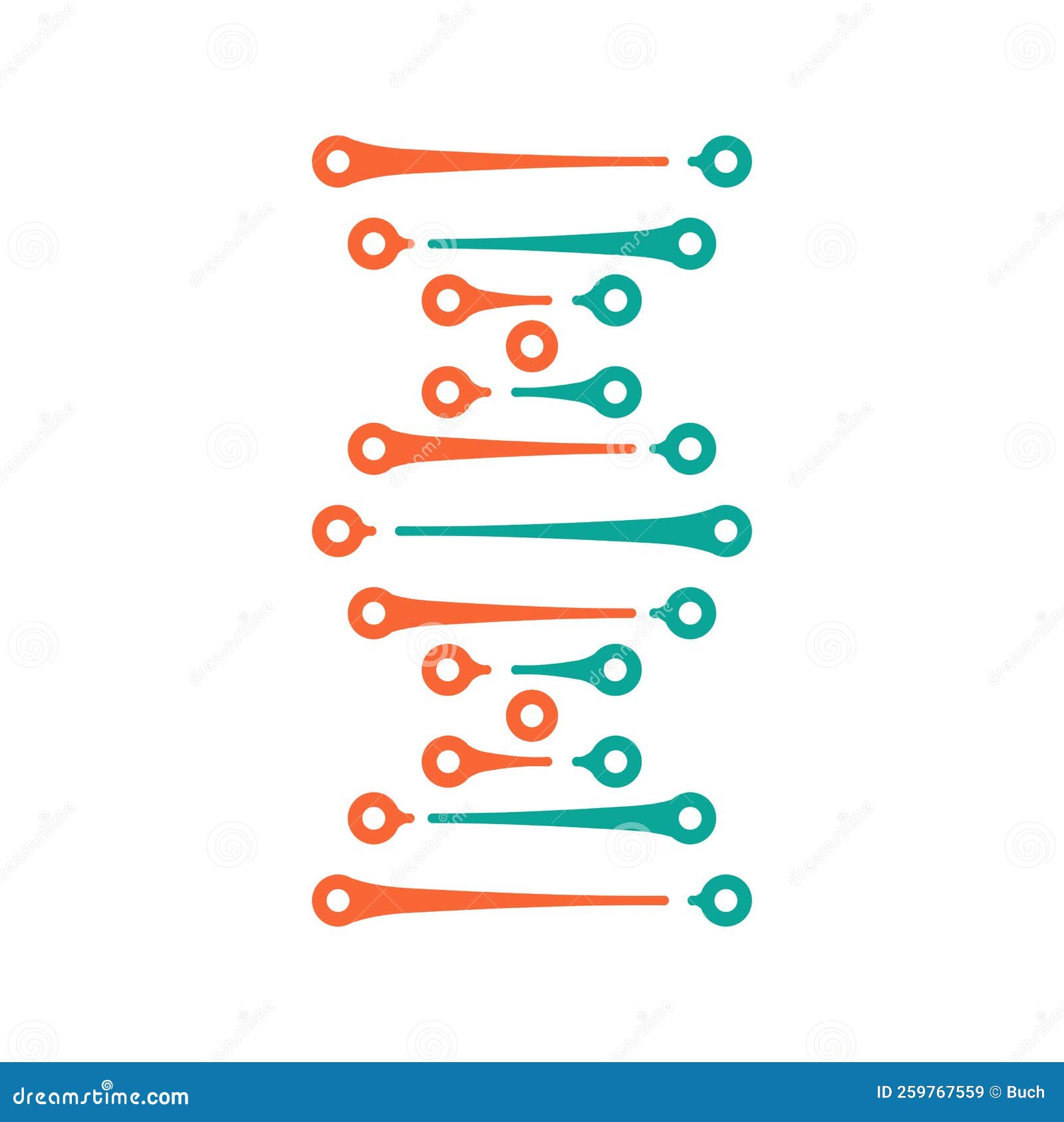 Genetic Code, Twisted DNA Molecule Isolated Icon Stock Vector ...