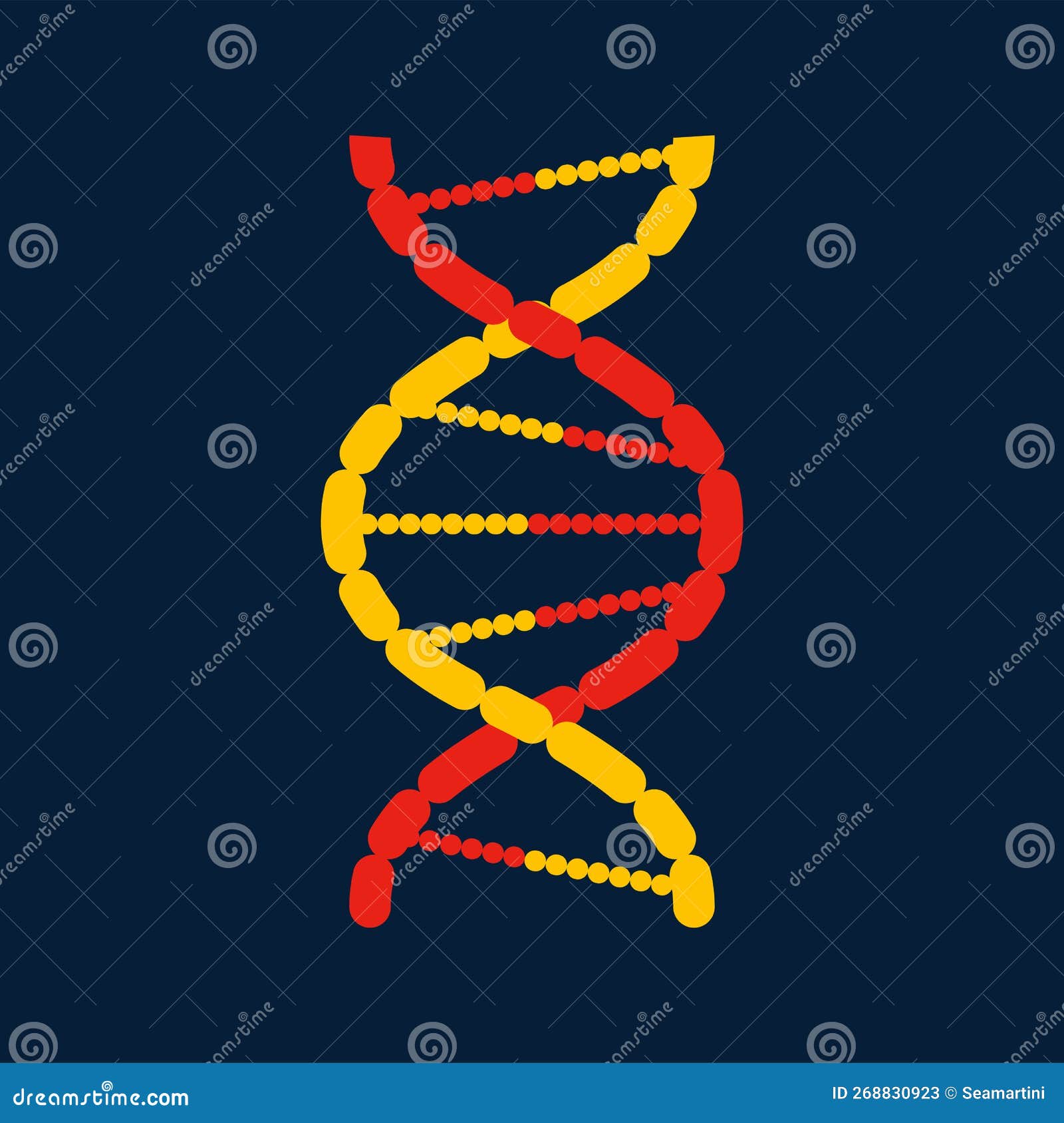Genetic Code, Twisted DNA Molecule Isolated Icon Stock Vector ...