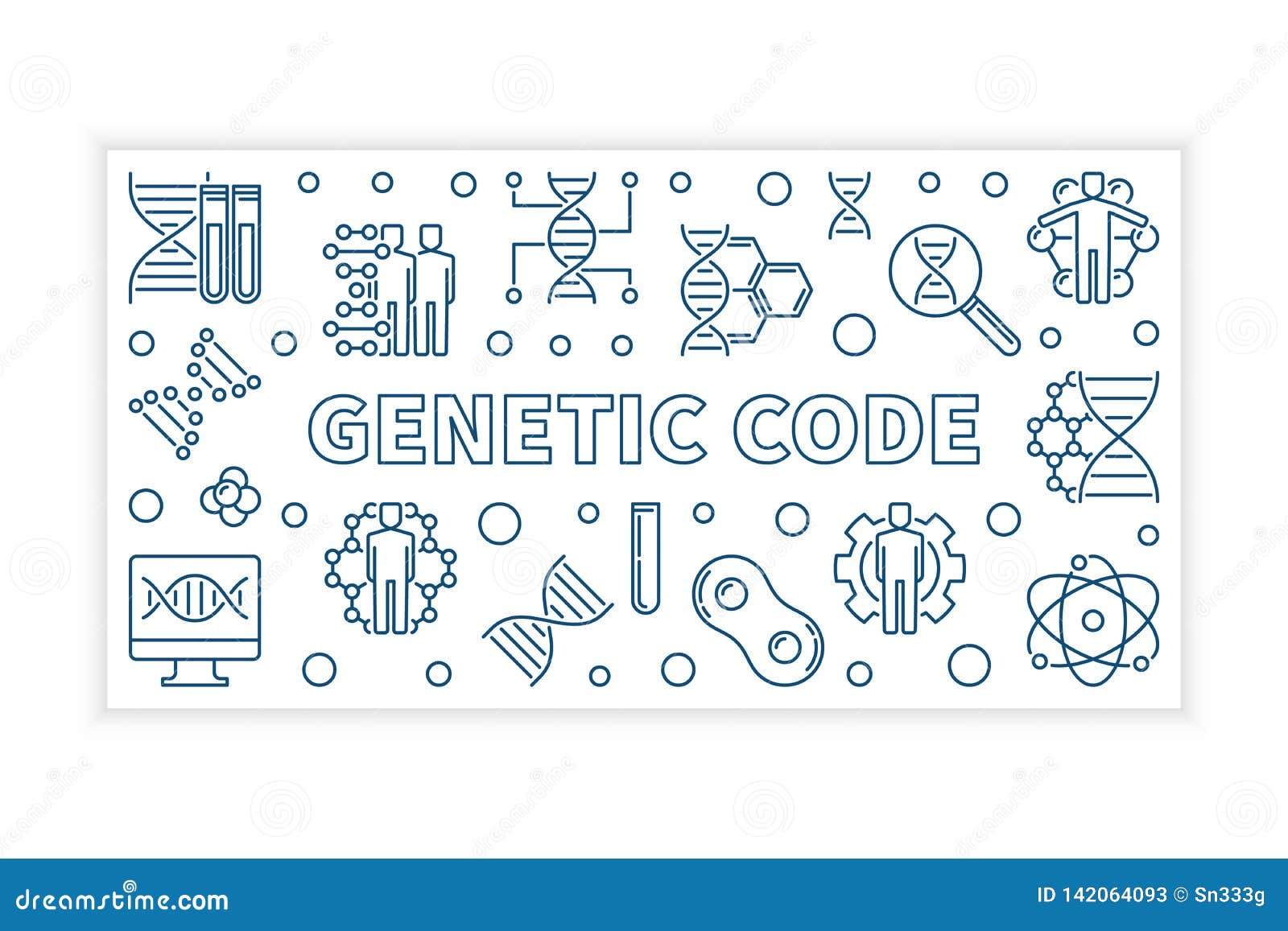 Genetic Code Vector Modern Outline Banner or Illustration Stock Vector ...