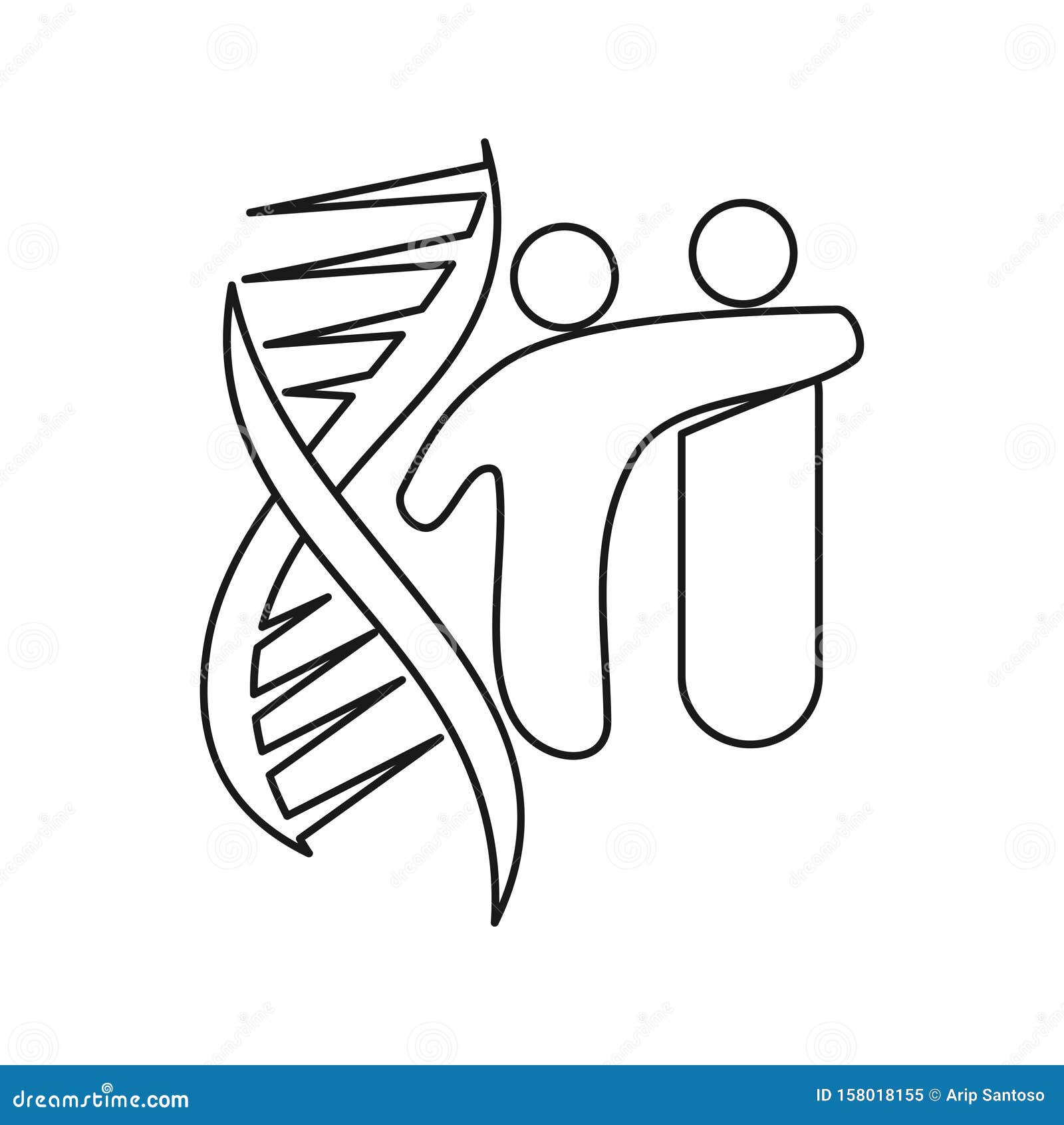 Genetic Commitment Teamwork Together Outline Logo Stock Vector ...