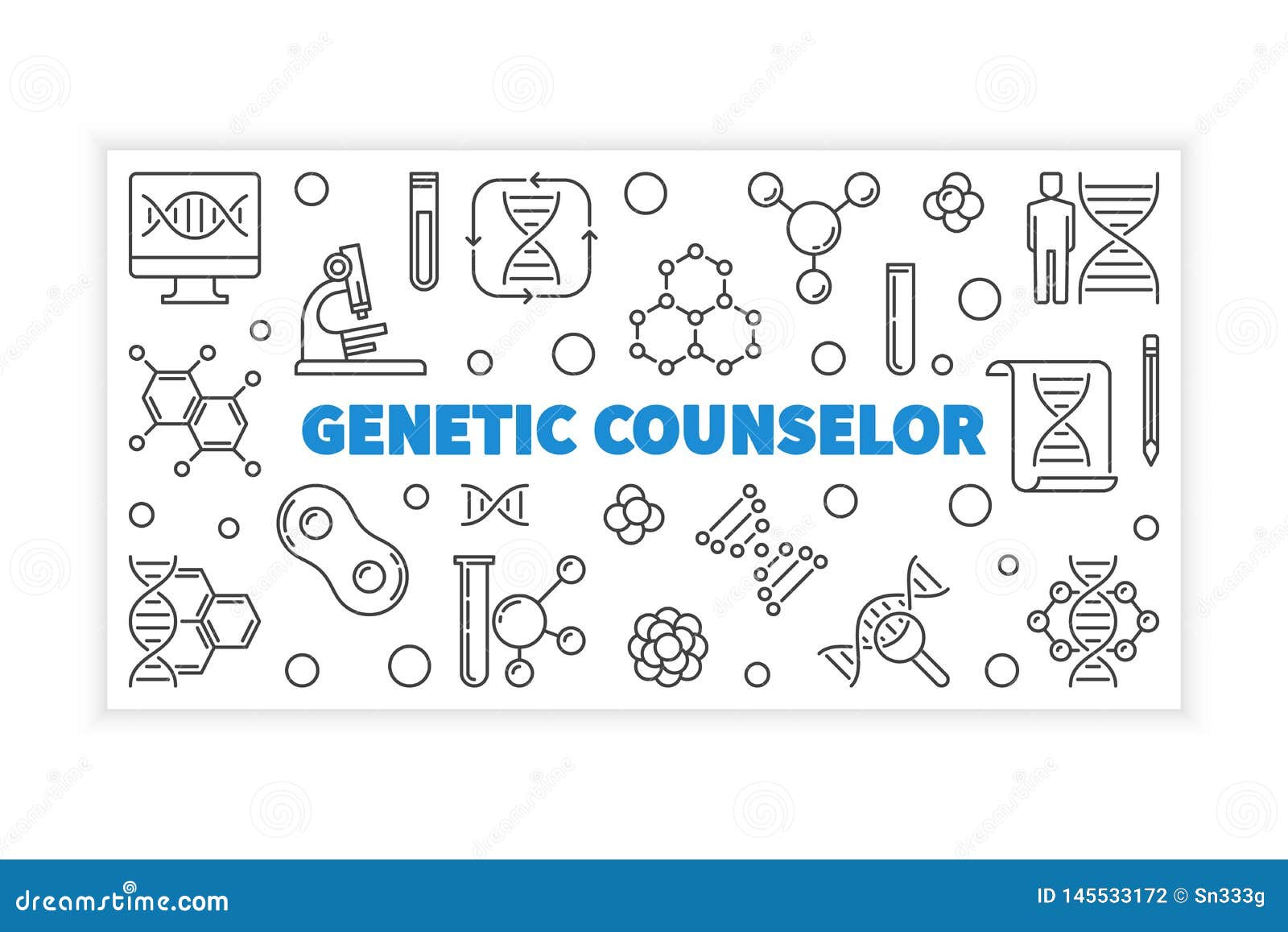 Genetic Counselor Outline Banner. Vector Concept Illustration ...