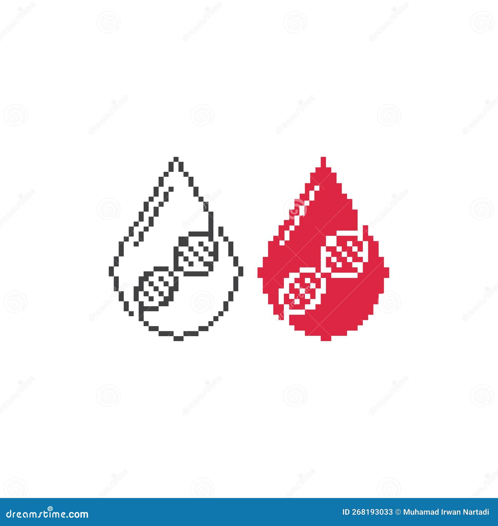 Genetic DNA, Blood. Pixel Art Line Icon Vector Illustration Stock ...