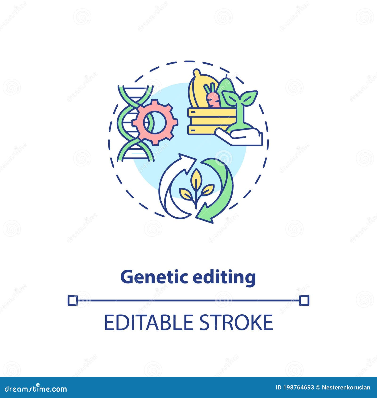 Genetic Editing Concept Icon Stock Vector - Illustration of isolated ...