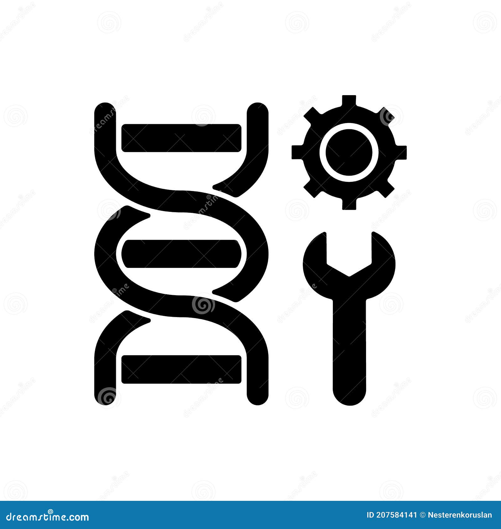 Genetic Engineering Black Glyph Icon Stock Illustration - Illustration ...