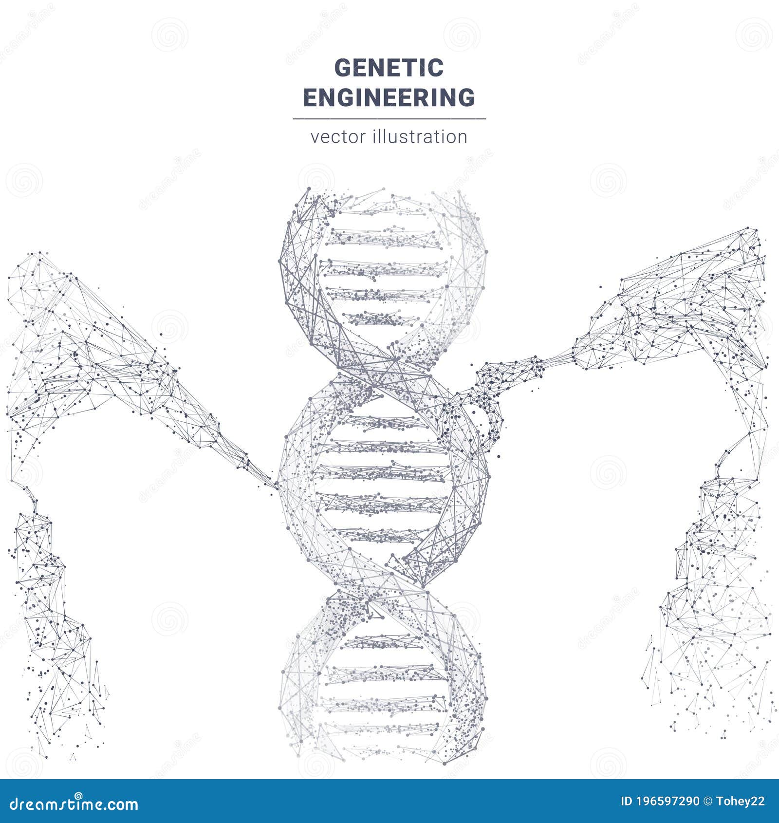 Abstract Wireframe of Genetic Engineering Concept Stock Illustration ...