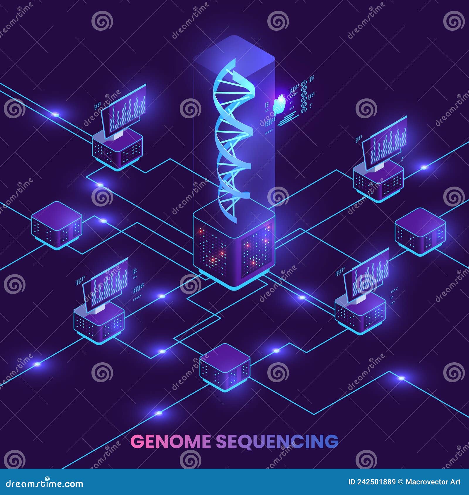 Genetic Engineering Composition Stock Vector - Illustration of elements ...