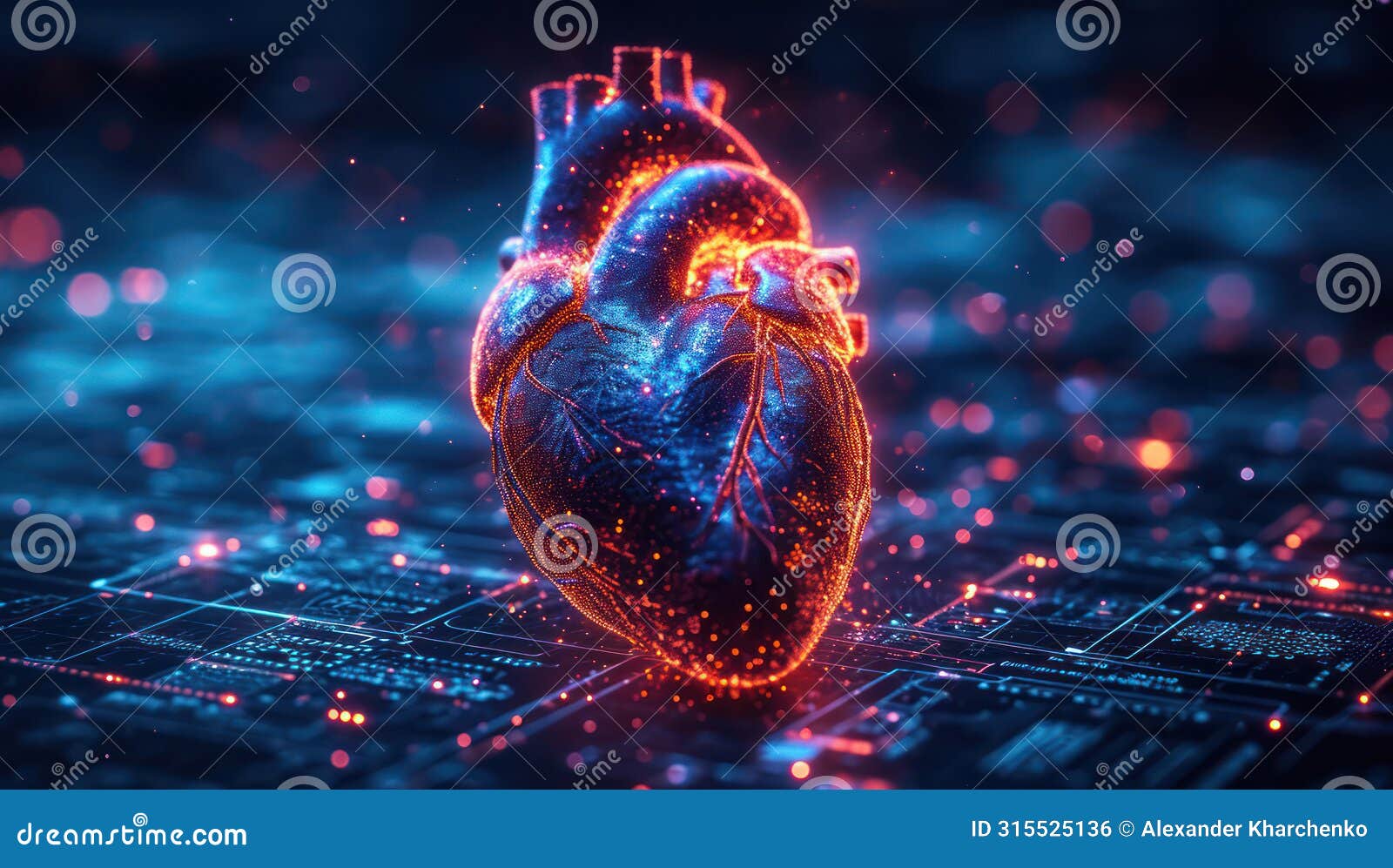 Genetic Engineering Concept. Human Heart with DNA Data on Background ...