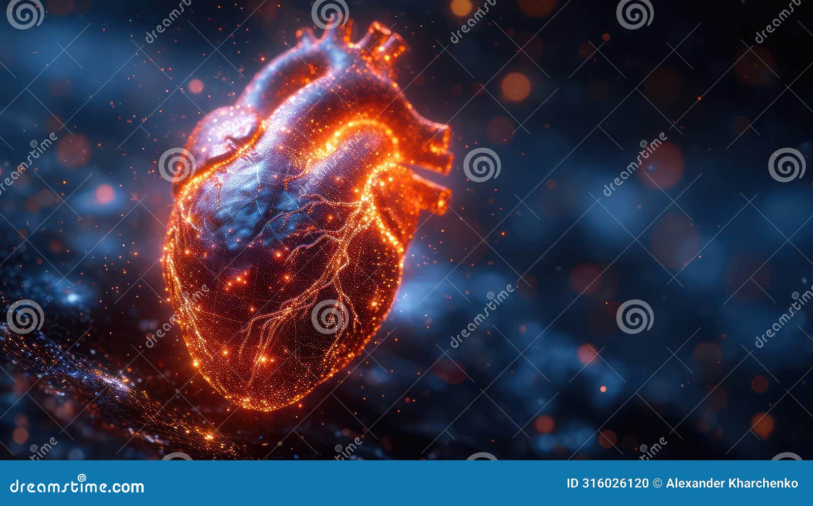 Genetic Engineering Concept. Human Heart with DNA Data on Background ...