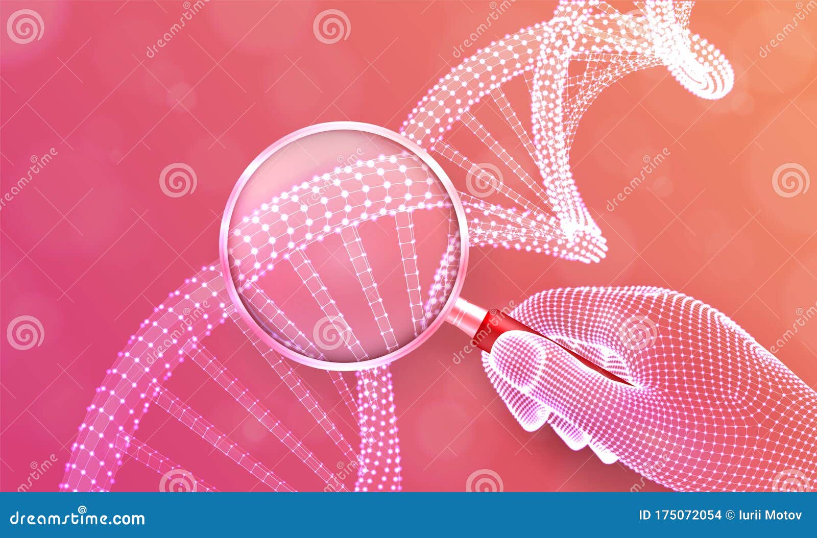 DNA Sequence. Wireframe DNA Molecules Structure Mesh. DNA Code Editable ...