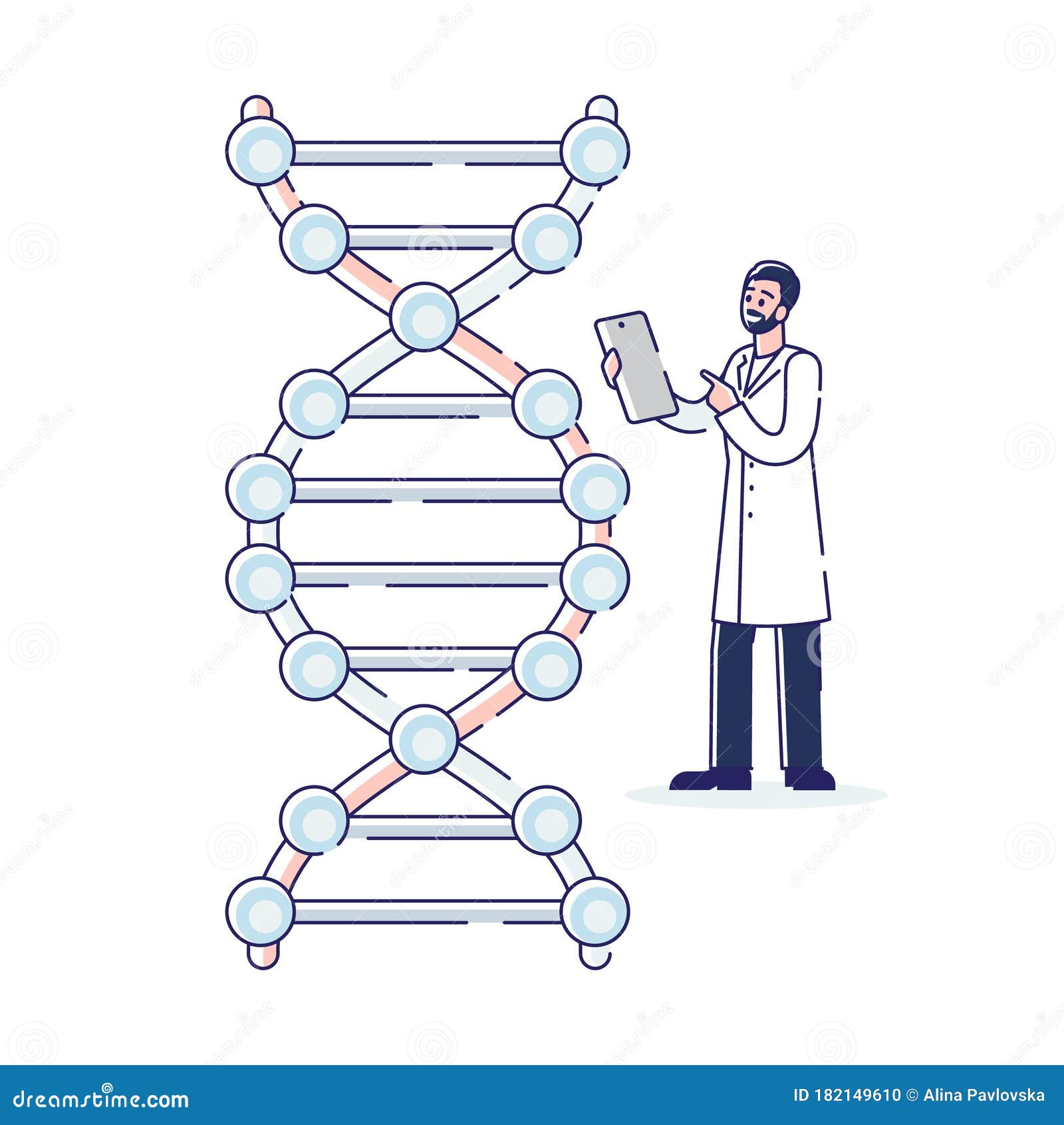 Genetic Engineering Concept. Professional Scientist Researching of ...