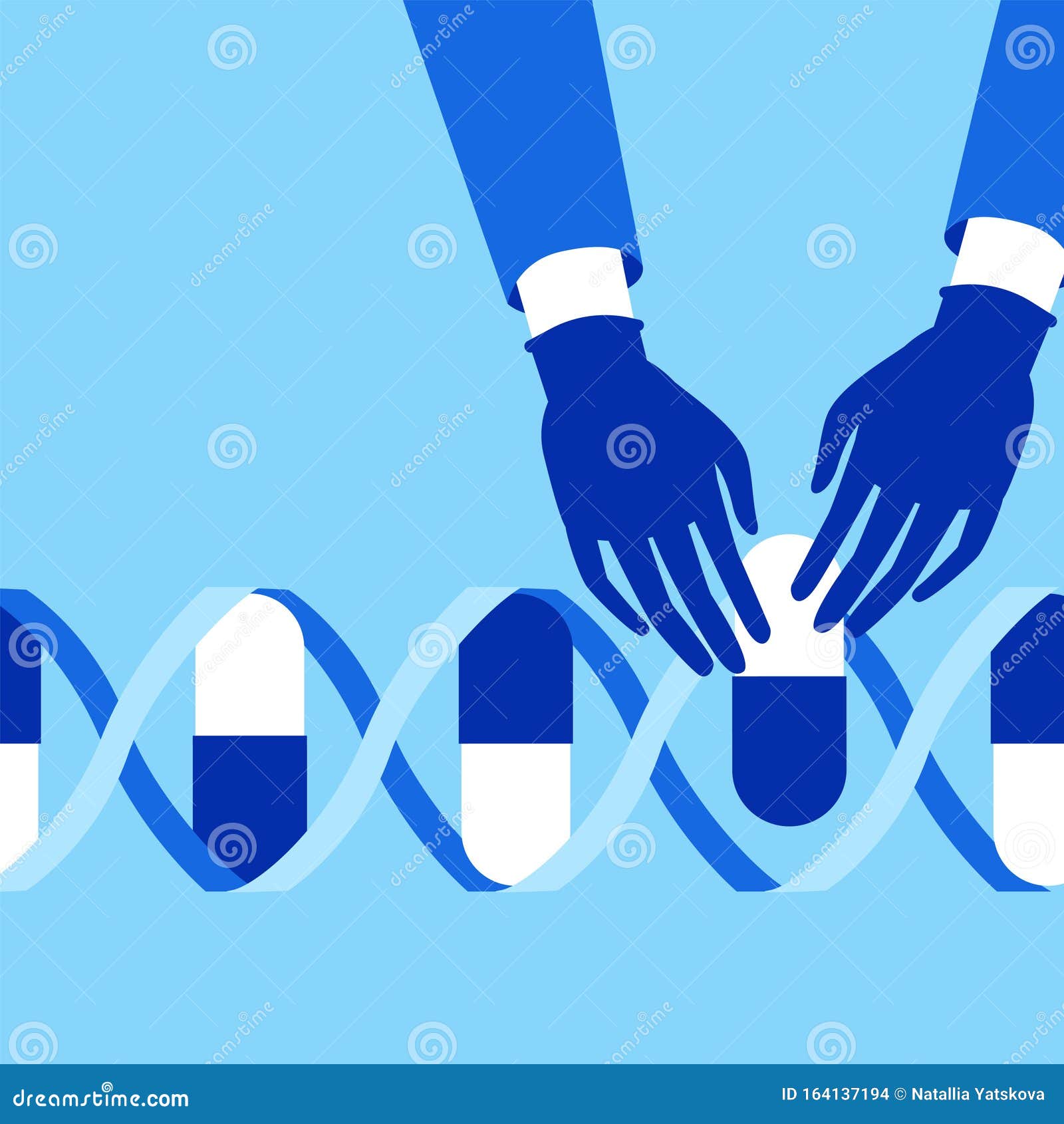 Genetic Engineering. CRISPR Cas9 Gene Editing Method Stock Vector ...