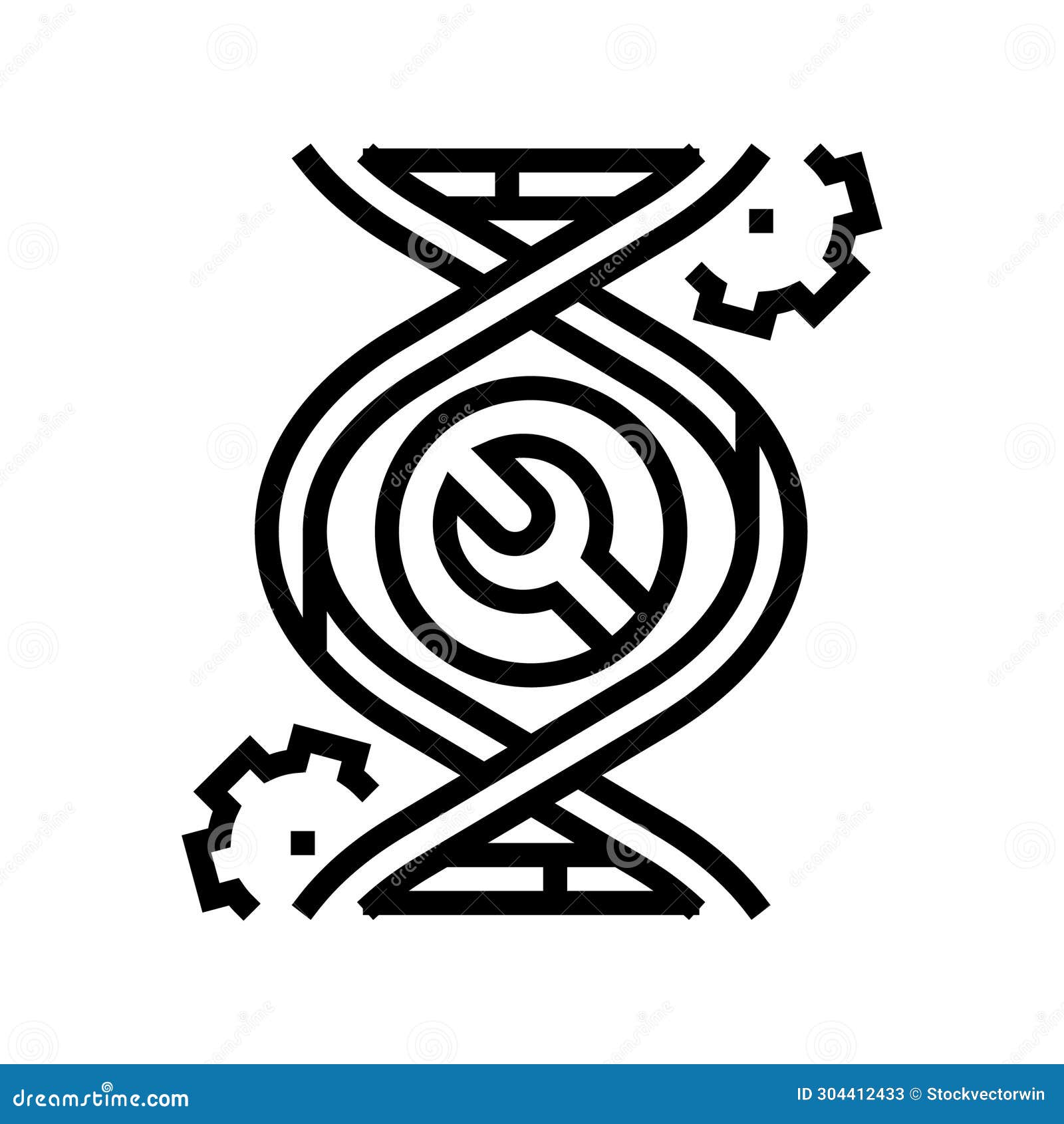 Genetic Engineering Cryptogenetics Line Icon Vector Illustration Stock ...
