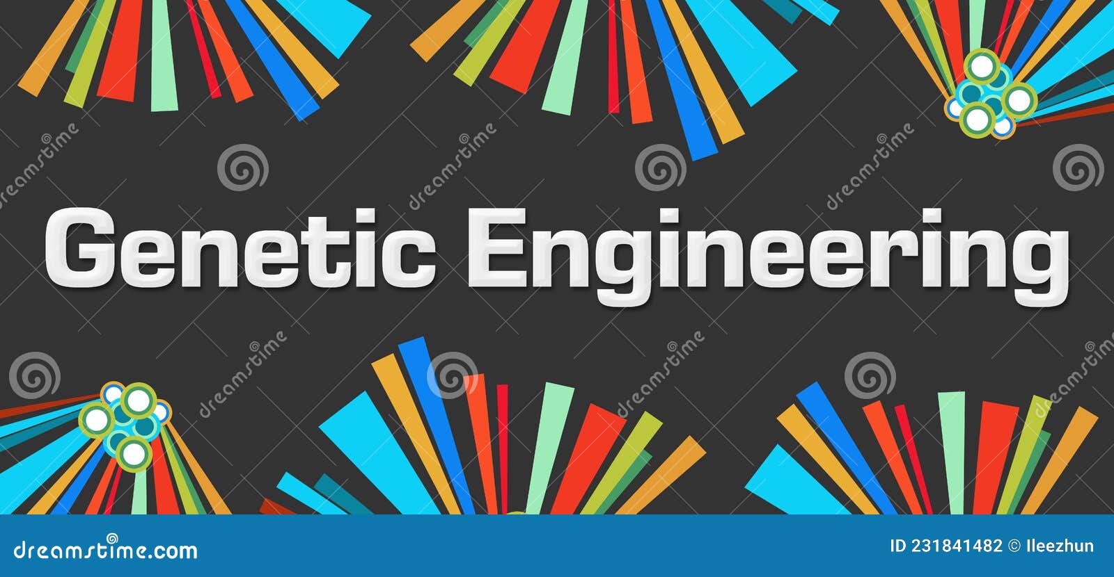 Genetic Engineering Dark Colorful Elements Stock Illustration ...