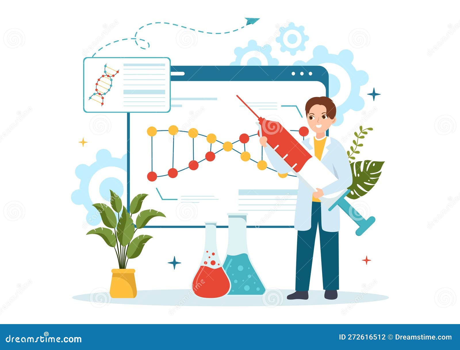 Genetic Engineering And DNA Modifications Illustration With Genetics ...
