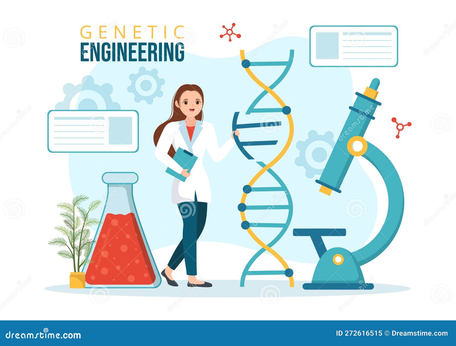 Genetic Engineering and DNA Modifications Illustration with Genetics ...