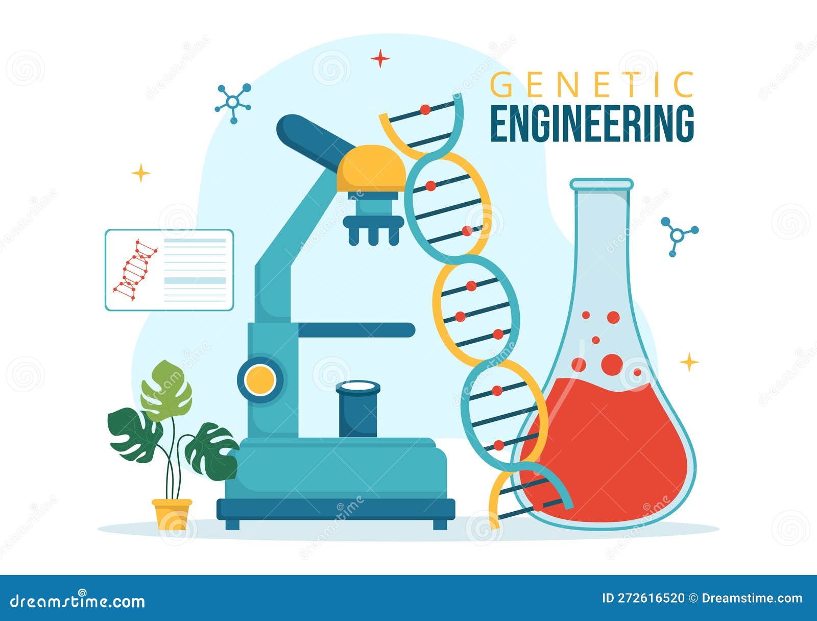 Genetic Engineering and DNA Modifications Illustration with Genetics ...