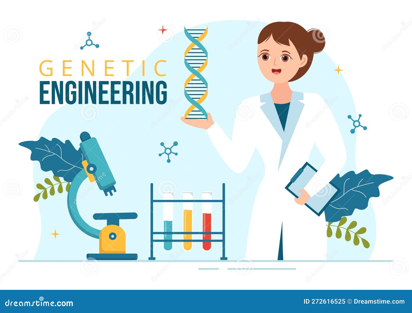 Genetic Engineering and DNA Modifications Illustration with Genetics ...