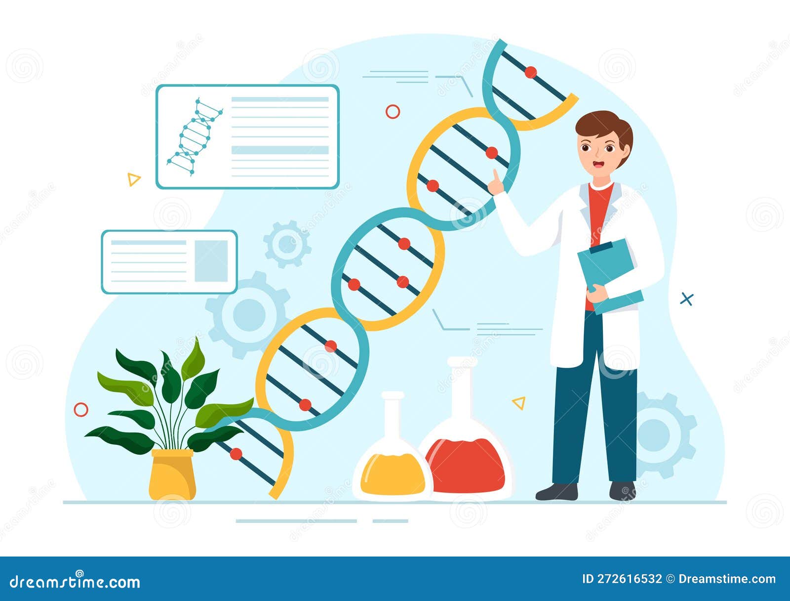 Genetic Engineering And DNA Modifications Illustration With Genetics ...